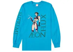 Supreme Aeon Flux Long Sleeve Tee Shirt - Bright Blue