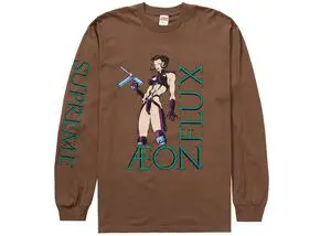 Supreme Aeon Flux Long Sleeve Tee Shirt - Brown