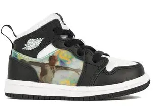 JORDAN 1 Mid Hologram Sneakers - Black/new Emerald/university Red