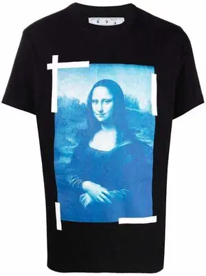 Off-White Monalisa Slim Short Sleeve Tee Shirt - Black/blue