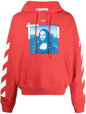 Off-White Mona Lisa Diag Sleeve Hoodie - Orange