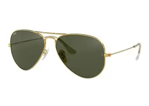 Ray-ban Aviator Classic Sunglasses - Polished Gold Frame/green Classic G/15 Lens (rb3025 L0205 58