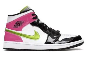 JORDAN 1 Mid Sneakers - White/black/cyber