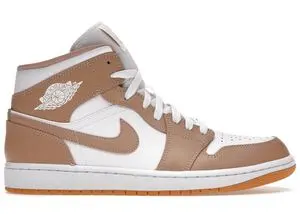 JORDAN 1 Mid Tan Gum - Hemp/gum Yellow/white