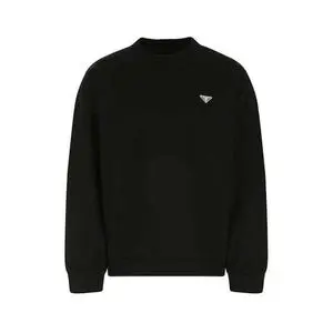 Prada Logo Plaque Roundneck Sweatshirt