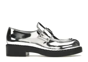 Prada Metallic 50mm Loafers - Silver