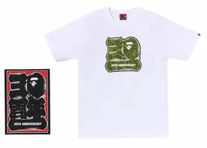 A BATHING APE 30th Anniversary Ii Tee Shirt - White/green