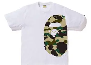 A BATHING APE 1st Camo Side Big Ape Head Tee Shirt White/yellow