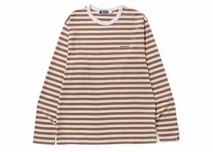 BAPE A Bathing Ape Hoop Long Sleeve Tee Shirt Brown