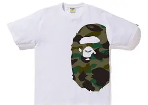 A BATHING APE 1st Camo Side Big Ape Head Tee Shirt White/green
