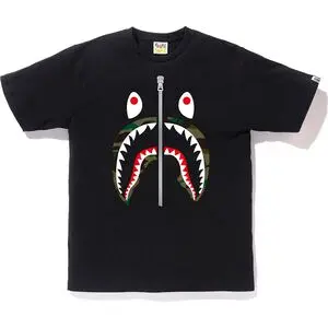 BAPE 1st Camo Shark Tee Shirt - Black/green