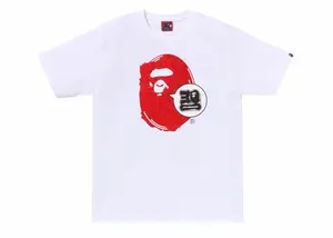 BAPE 30th Anniversary Ape Head Tee Shirt White/red