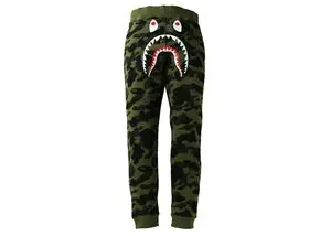 A BATHING APE 1st Camo Shark Slim Fit Sweat Pants - Green