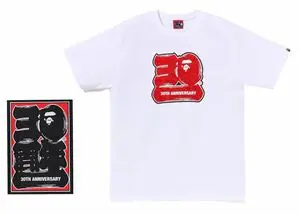 A BATHING APE 30th Anniversary Ii Tee Shirt - White/red