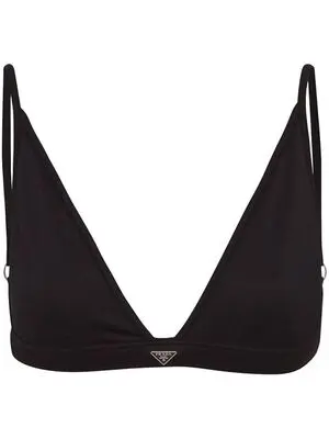 Prada Non Wired Stretch Jersey Bra - Black