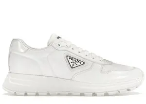 Prada Prax 01 Re-nylon And Brushed Leather Sneakers - White/white