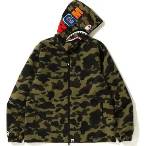 BAPE 1st Camo Shark Full Zip Hoodie Jacket - Green