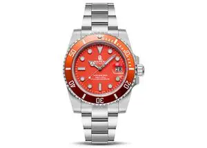 A BATHING APE A Bathing Ape Type 1 Bapex Watch Orange Silver