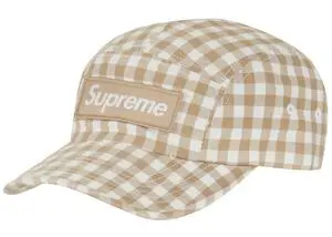 Supreme Gingham Camp Cap Tan