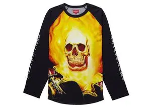 Supreme Ghost Rider Raglan Long Sleeve Top - Black