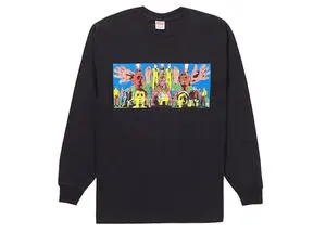 Supreme Gilbert & George Death After Life Long Sleeve Tee Shirt - Black