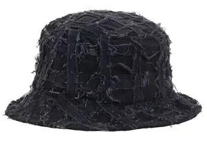 Supreme Frayed Patchwork Denim Crusher Hat - Washed Black