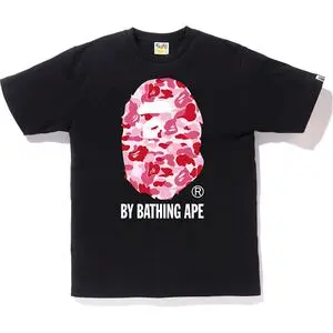 A BATHING APE Abc By Bathing Tee Shirt Black/pink