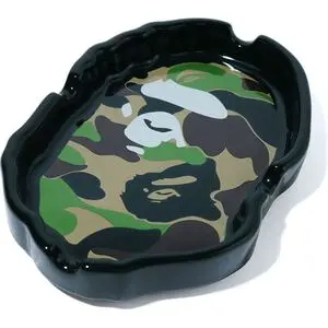 A BATHING APE Abc Camo Ape Head Ashtray - Black/green