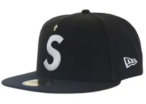 Supreme Gold Cross S Logo New Era Fitted Cap - Black | Editorialist