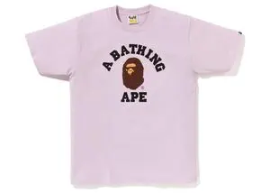 A BATHING APE Pigment College Tee Shirt - Purple