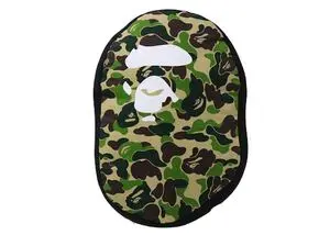 A BATHING APE Abc Camo Ape Head Cushion - Green