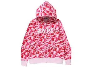 A BATHING APE Abc Camo Full Zip Hoodie - Pink
