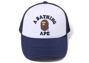 A BATHING APE College Mesh Cap - Navy Blue