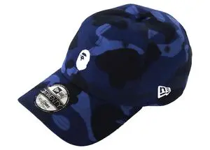 A BATHING APE Camo Ape Head 9twenty Cap - Navy Blue