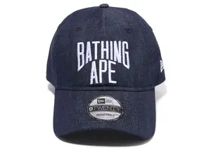 A BATHING APE Nyc Logo Denim New Era 9twenty Cap - Indigo