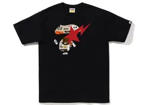 A BATHING APE Label Ape Face Tee Shirt - Black