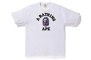 A BATHING APE Neon Tokyo College Tee Shirt - White