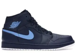 JORDAN 1 Retro Mid - Obsidian/university Blue/white