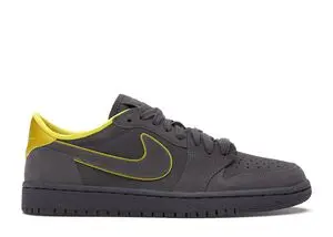 JORDAN 1 Retro Low Sneakers - Thunder Grey/bright Citron/white