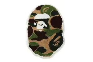 A BATHING APE Abc Camo Ape Head Rug - Green