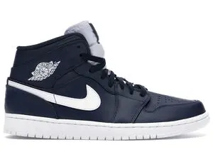 JORDAN 1 Retro Mid Sneakers - Obsidian/white