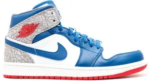 JORDAN 1 Retro Mid Sneakers - White/fire Red/true Blue