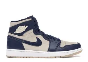 JORDAN 1 Retro Premium High-top Sneakers - Midnight Navy Blue/light Cream/white