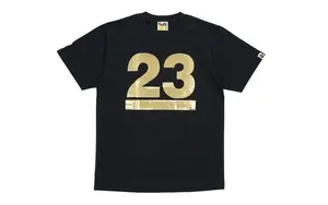 BAPE Nw23 Gold Foil Logo Tee Shirt - Black