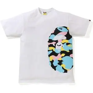 A BATHING APE New Camo Side Big Ape Head Tee Shirt - White