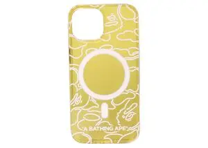 A BATHING APE Neon Camo Iphone 15 Case - Clear Orange
