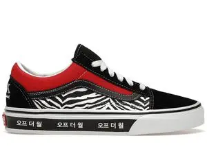 VANS Old Skool Korean Typography Sneakers - Racing Red/true Blue