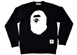 A BATHING APE Premium Happy New Year Ape Head Logo Crewneck Sweatshirt - Black