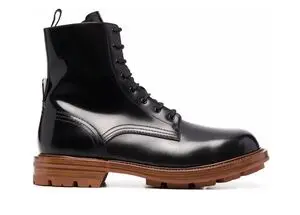 Alexander McQueen Leather Combat Boots