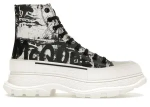 Alexander McQueen Graffiti Tread Slick Boot - White/black